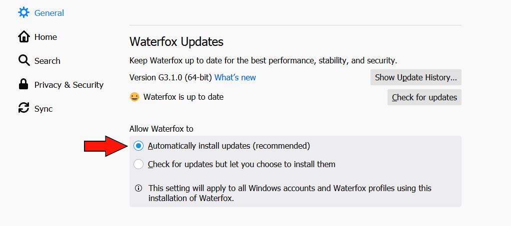 3.1 auto update : r/waterfox